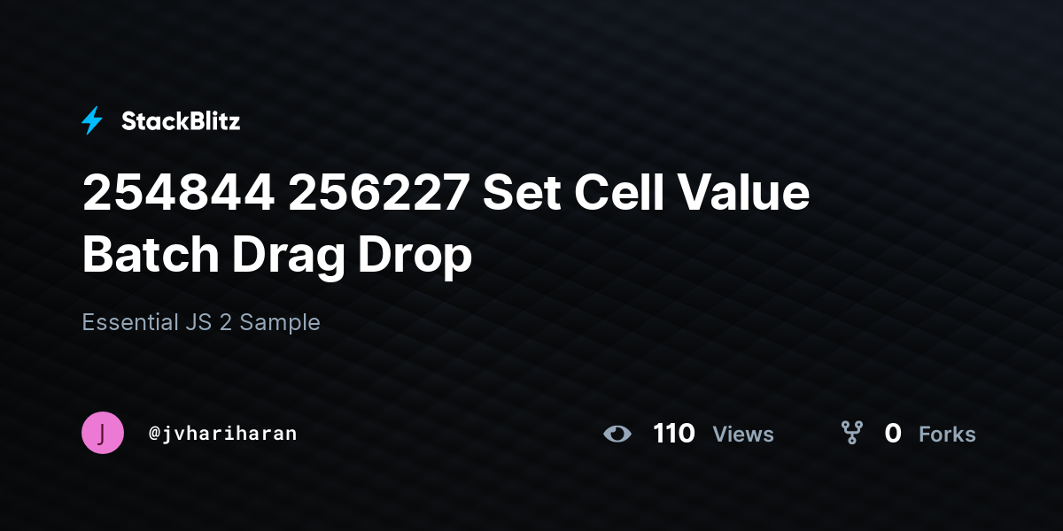 254844 256227 Set Cell Value Batch Drag Drop - StackBlitz