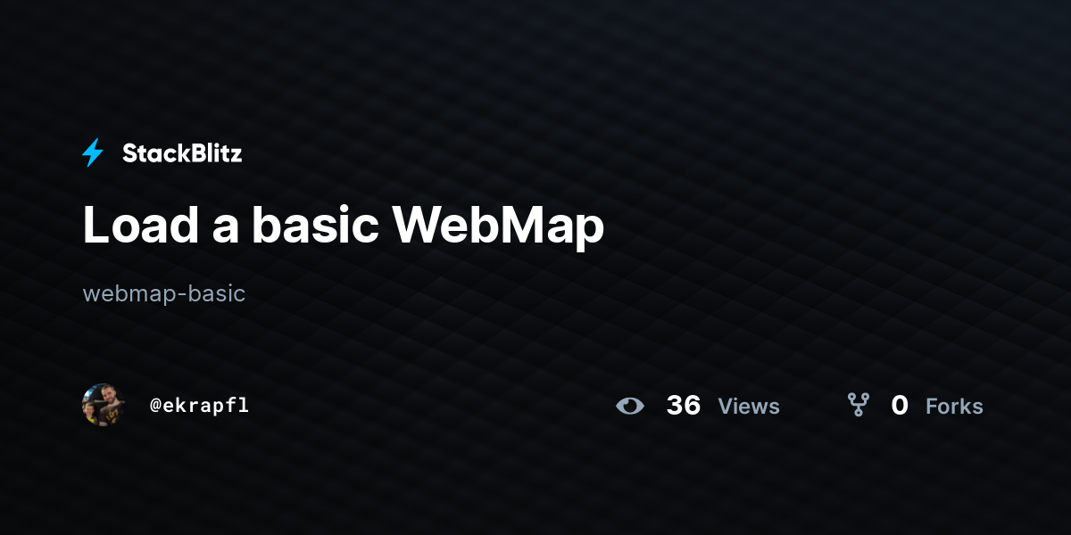 Load a basic WebMap - StackBlitz