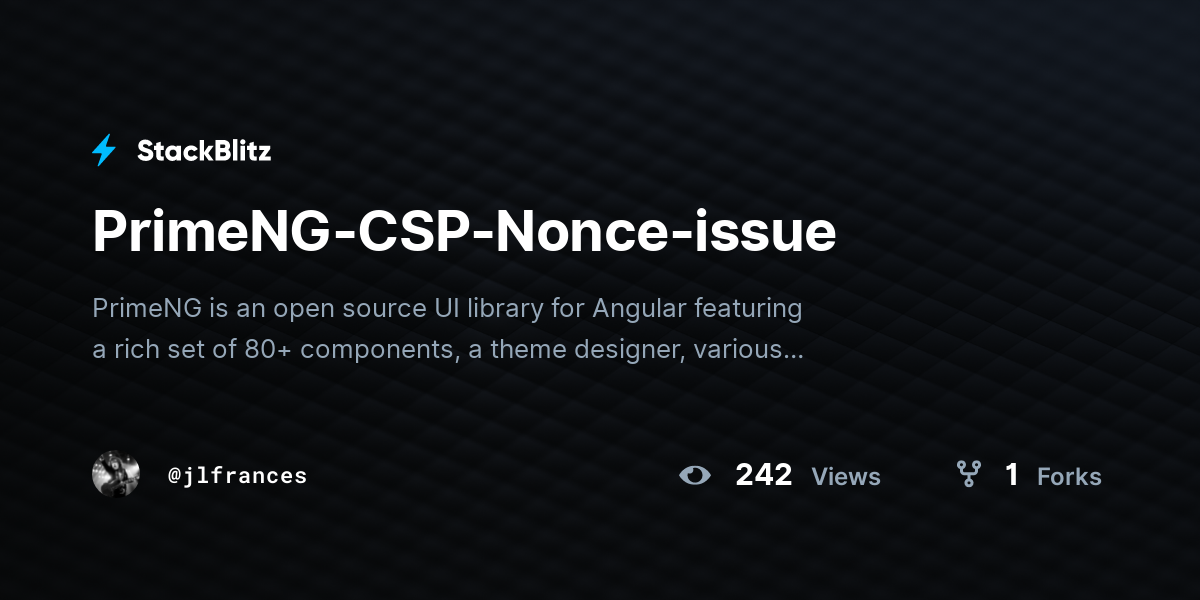 PrimeNG-CSP-Nonce-issue - StackBlitz