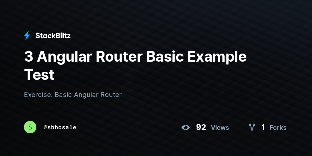 3 Angular Router Basic Example Test - StackBlitz