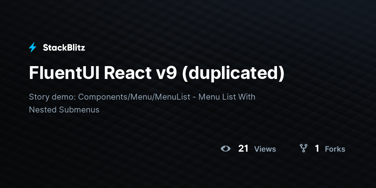 FluentUI React v9 (duplicated) - StackBlitz
