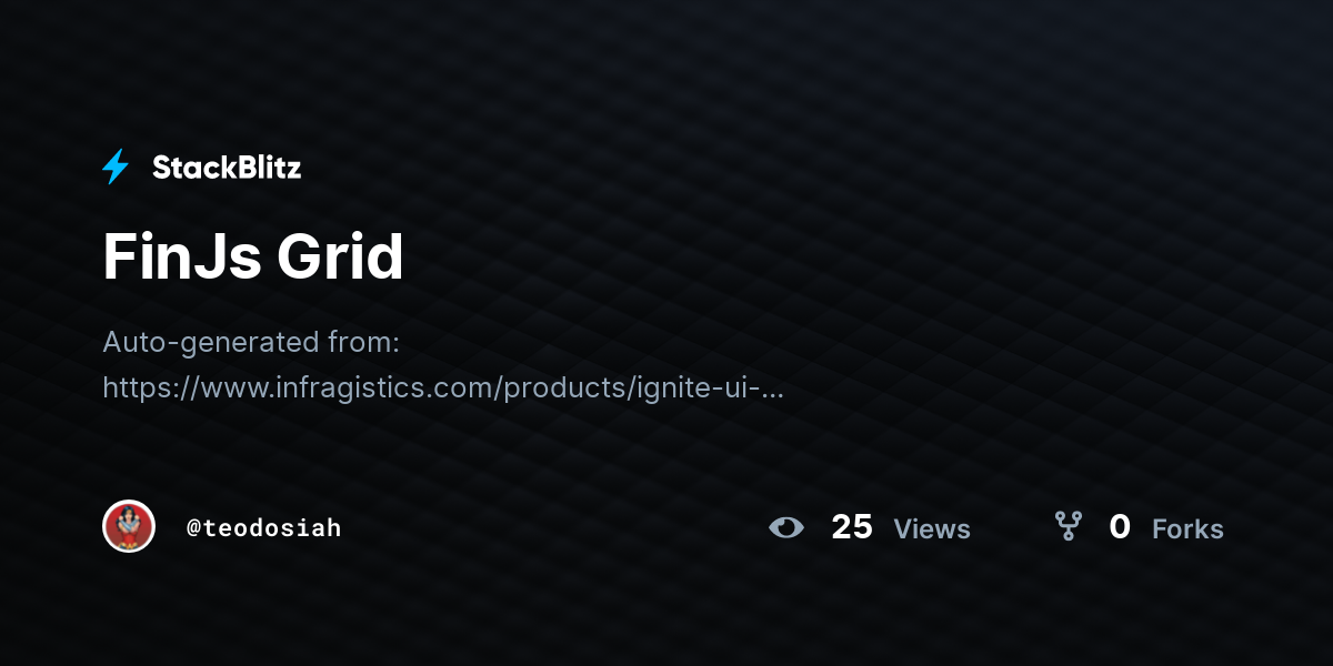 FinJs Grid - StackBlitz