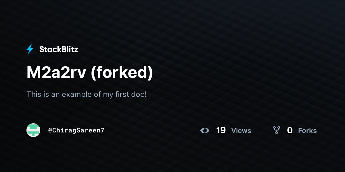 M2a2rv (forked) - StackBlitz