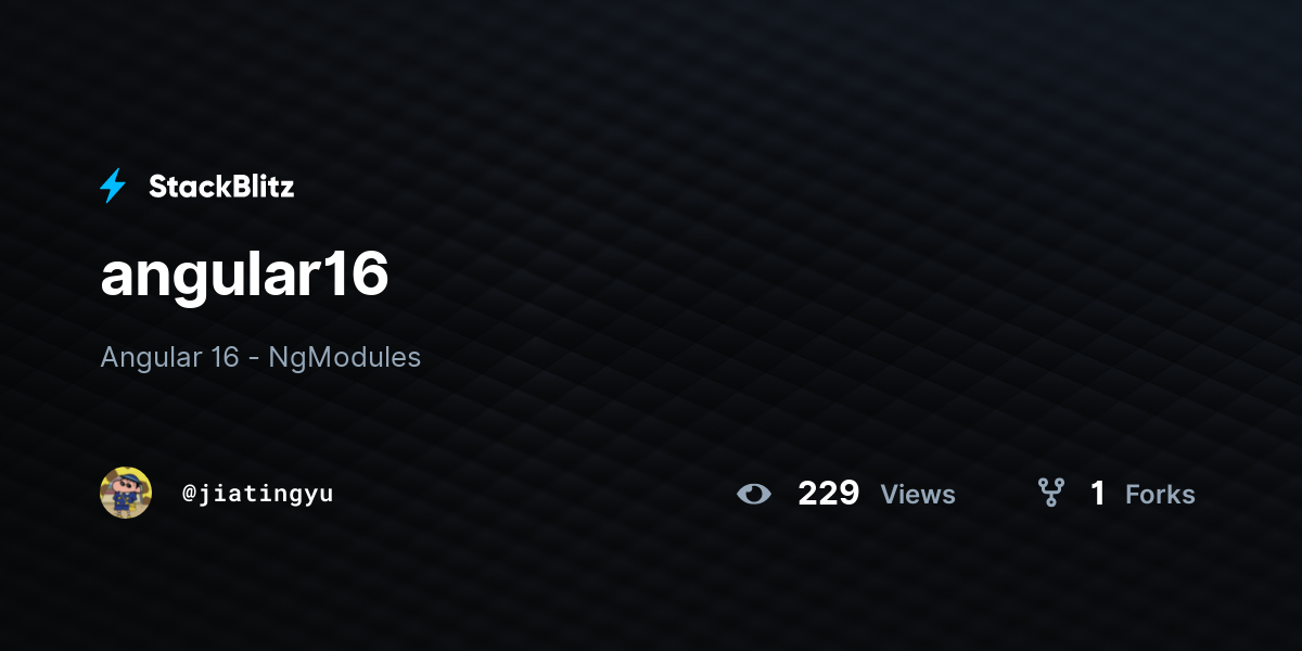 Angular16 Stackblitz