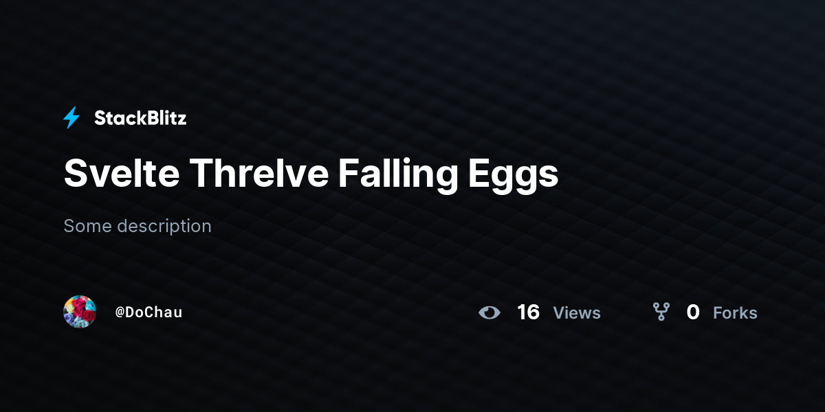 Svelte Threlve Falling Eggs - StackBlitz