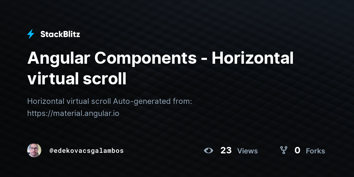 Angular Components - Horizontal virtual scroll - StackBlitz