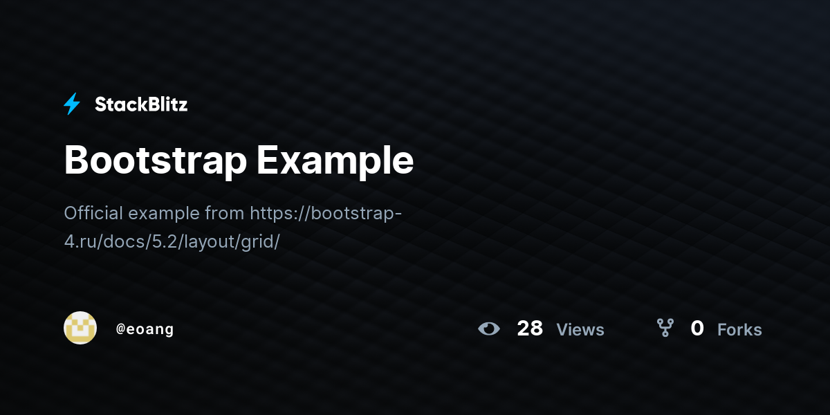 Bootstrap Example - StackBlitz
