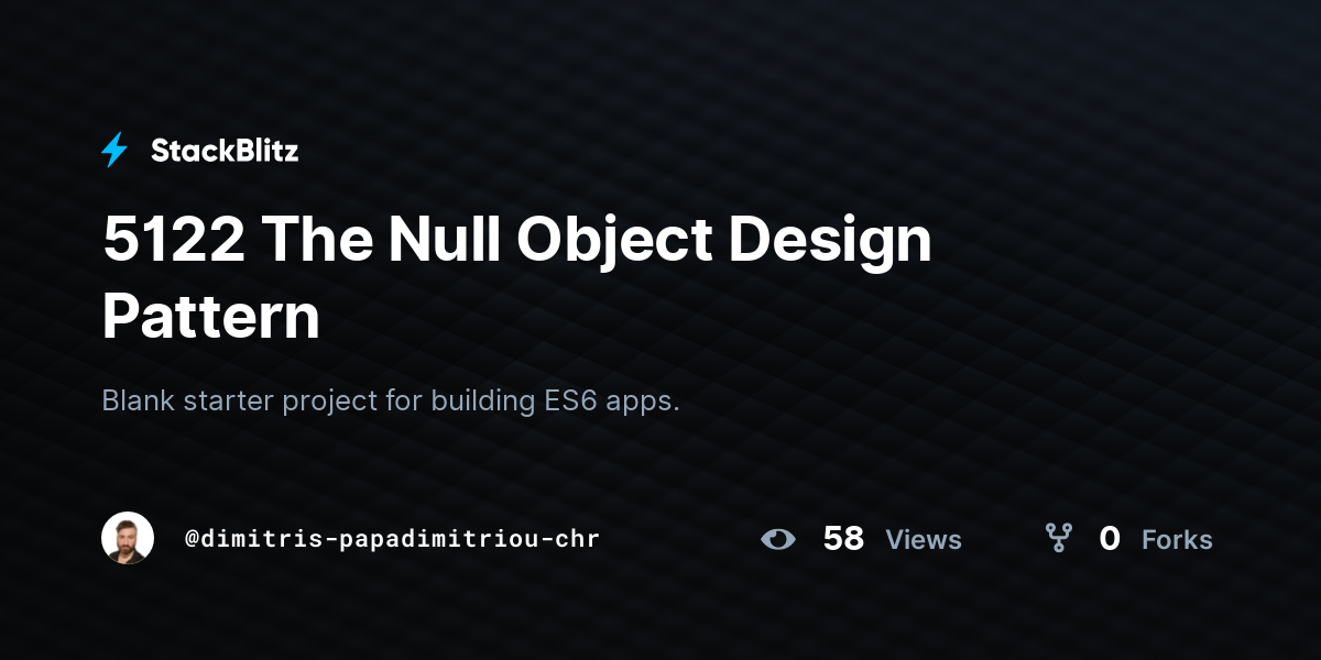 5122 The Null Object Design Pattern - StackBlitz