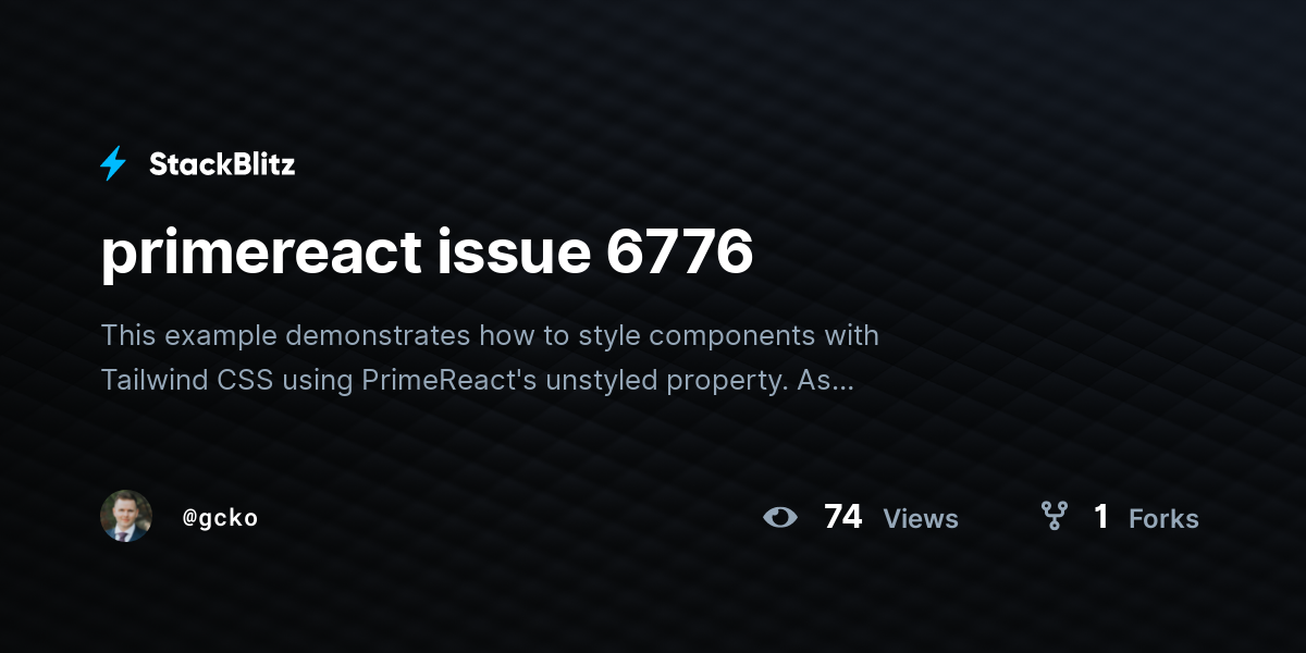 primereact issue 6776 - StackBlitz