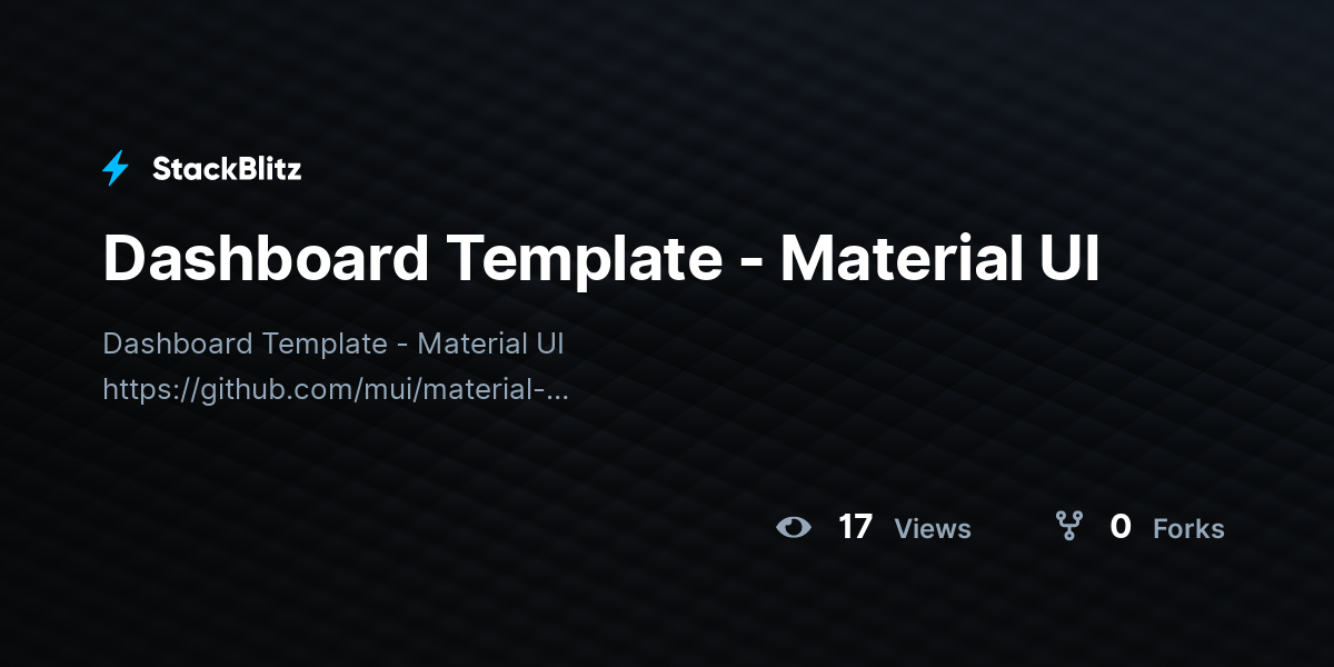 Dashboard Template - Material UI - StackBlitz