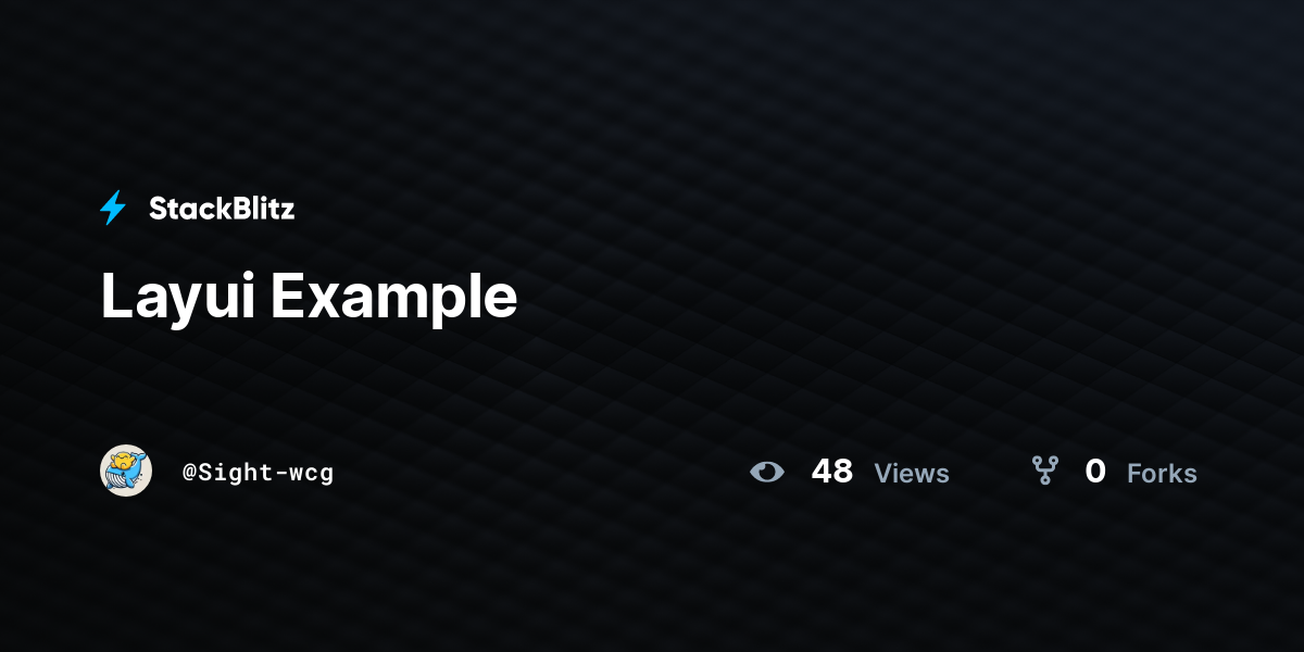 Layui Example - StackBlitz