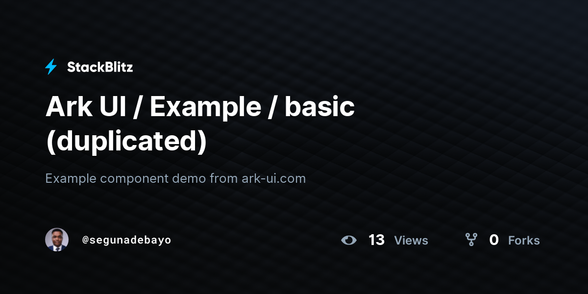 Ark UI / Example / basic (duplicated) - StackBlitz