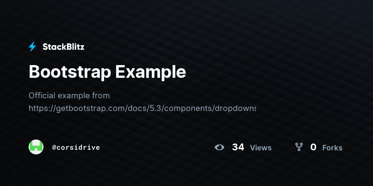 Bootstrap Example - StackBlitz