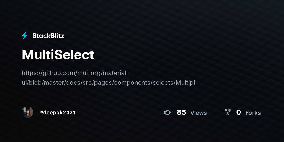 MultiSelect - StackBlitz