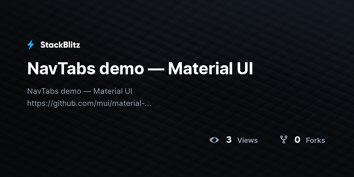 NavTabs demo — Material UI - StackBlitz