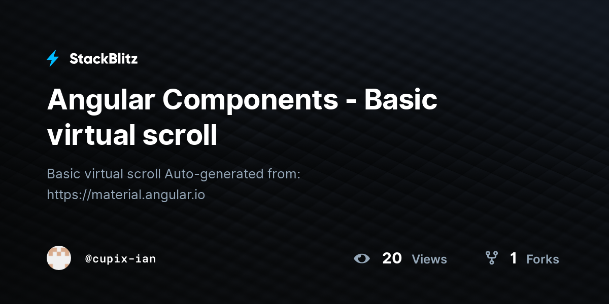 Angular Components - Basic virtual scroll - StackBlitz