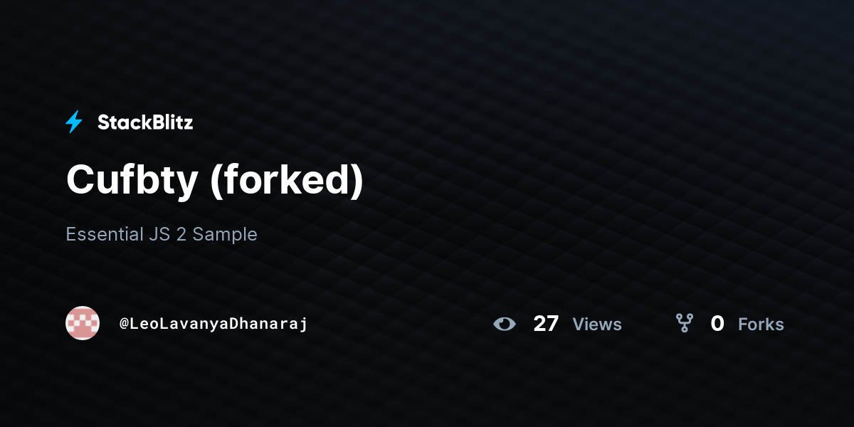 Cufbty (forked) - StackBlitz