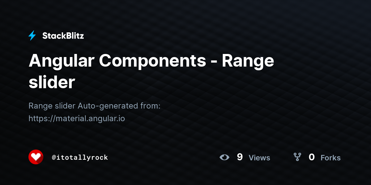 Angular Components - Range slider - StackBlitz