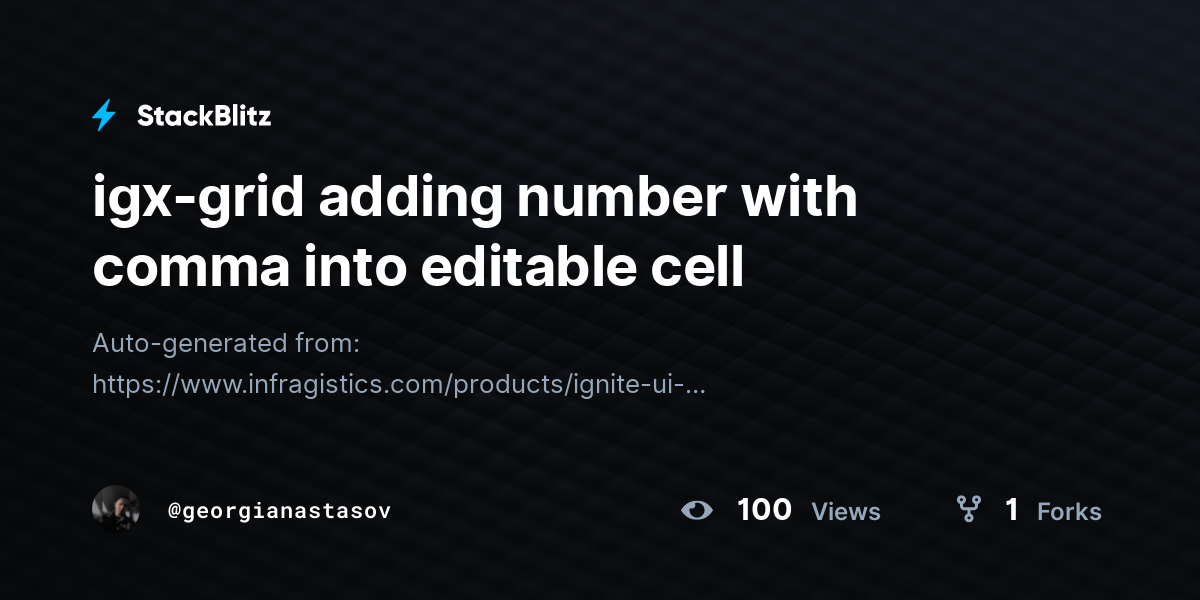igx-grid adding number with comma into editable cell - StackBlitz