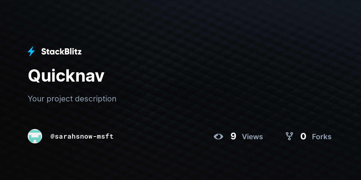 Quicknav - StackBlitz