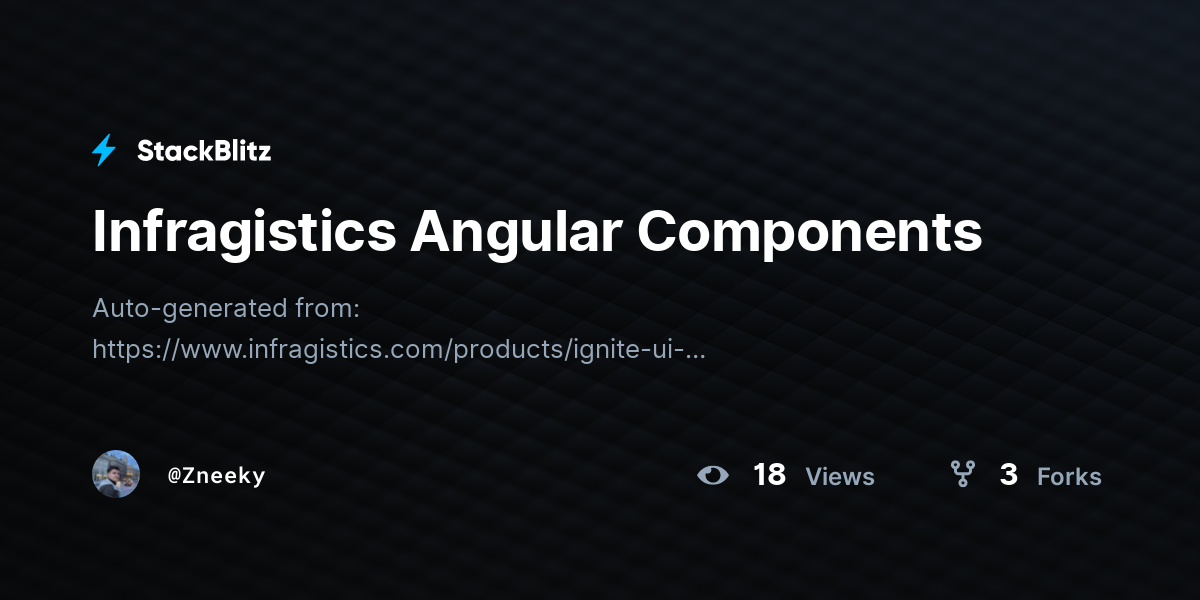 Infragistics Angular Components - StackBlitz