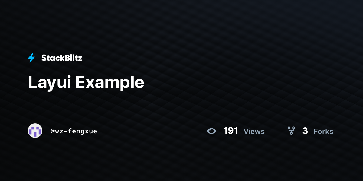 Layui Example - StackBlitz