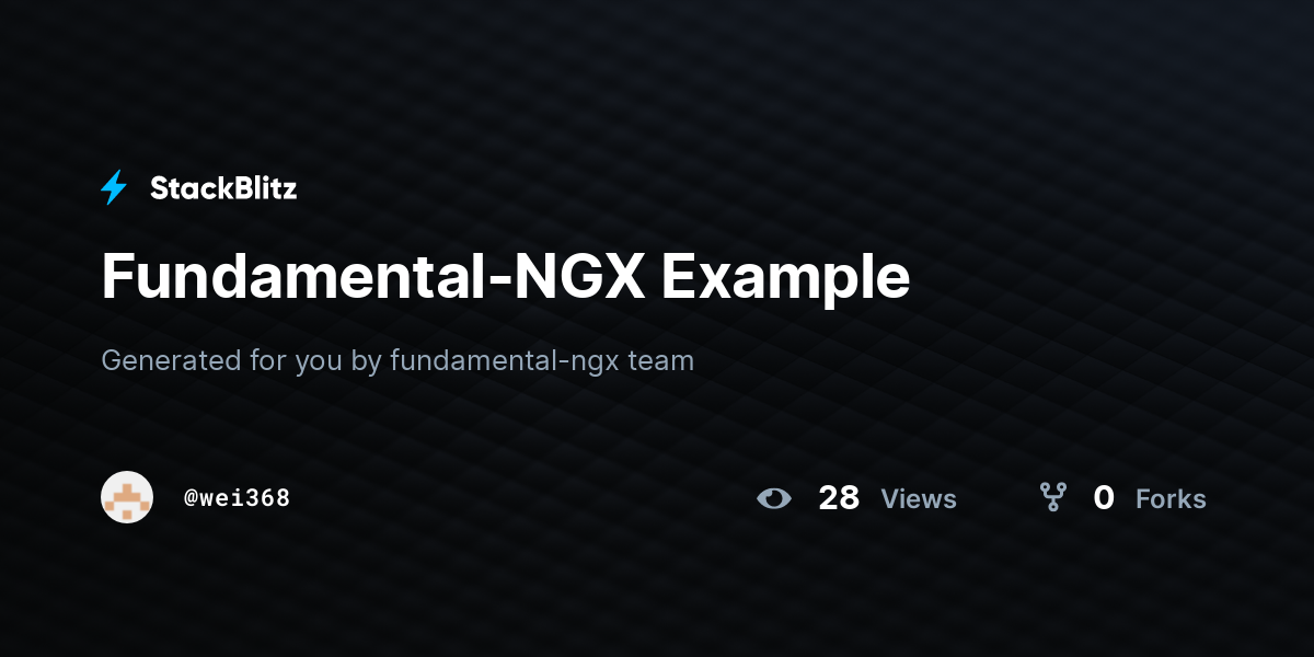 Fundamental-NGX Example - StackBlitz
