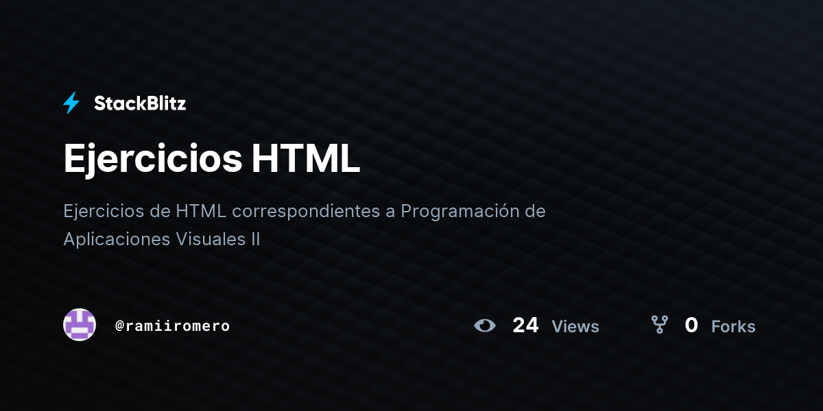 Ejercicios HTML - StackBlitz