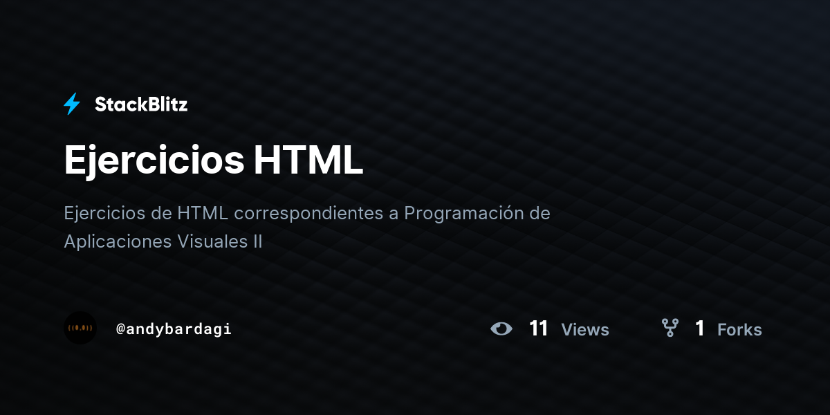 Ejercicios HTML - StackBlitz