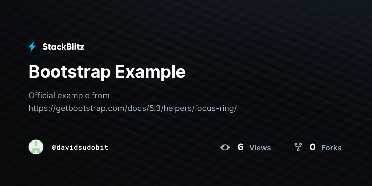 Bootstrap Example - StackBlitz