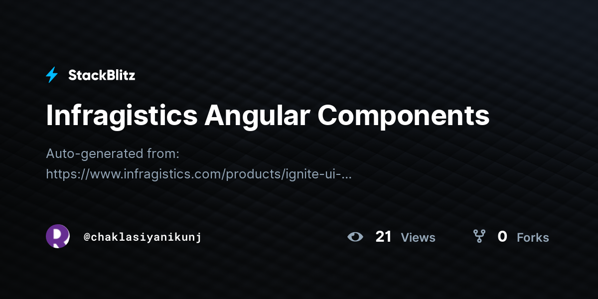 Infragistics Angular Components - StackBlitz