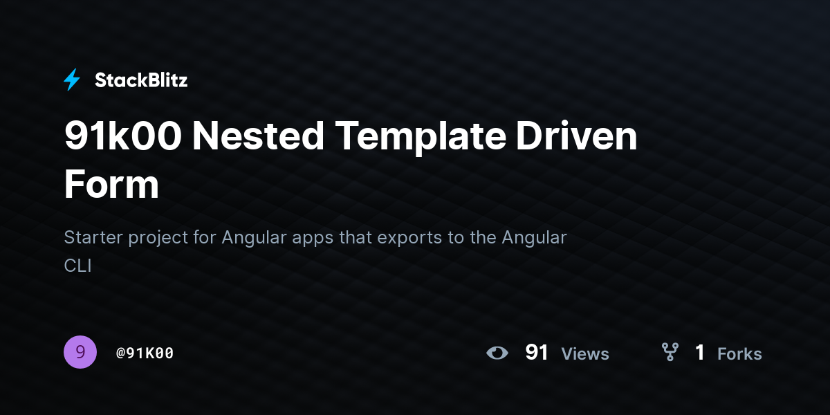 91k00 Nested Template Driven Form - StackBlitz