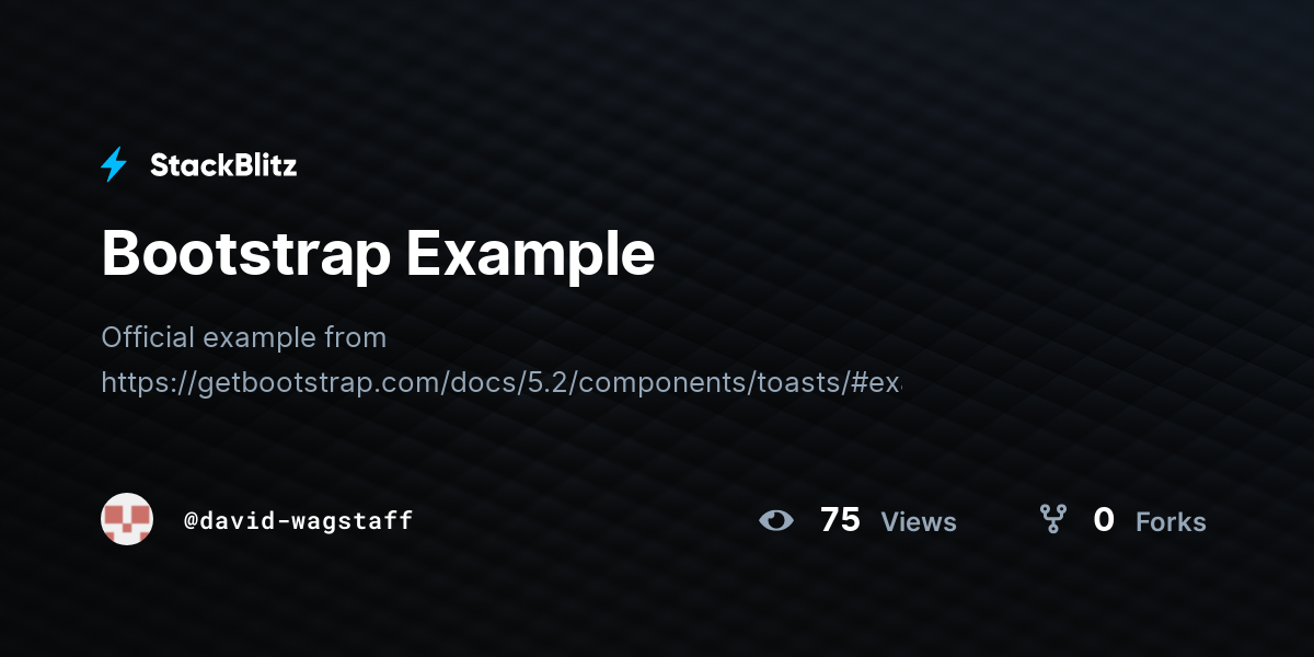 Bootstrap Example - StackBlitz