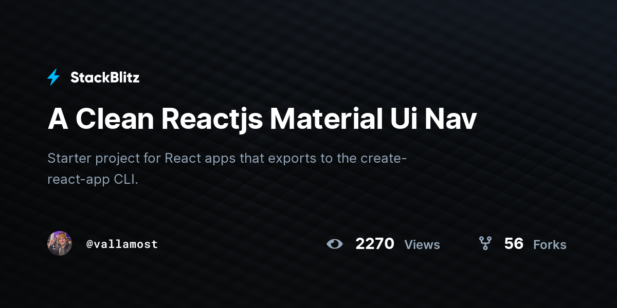 A Clean Reactjs Material Ui Nav - StackBlitz