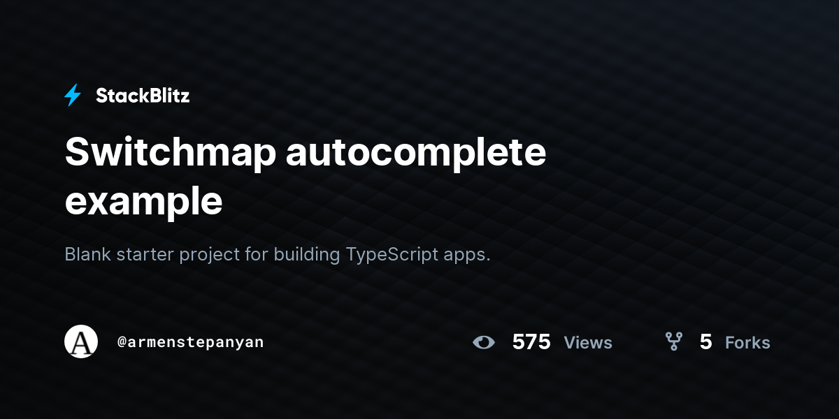 Switchmap autocomplete example - StackBlitz