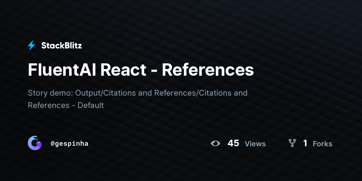 FluentAI React - References - StackBlitz