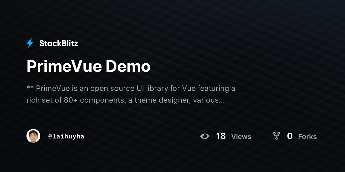 PrimeVue Demo - StackBlitz