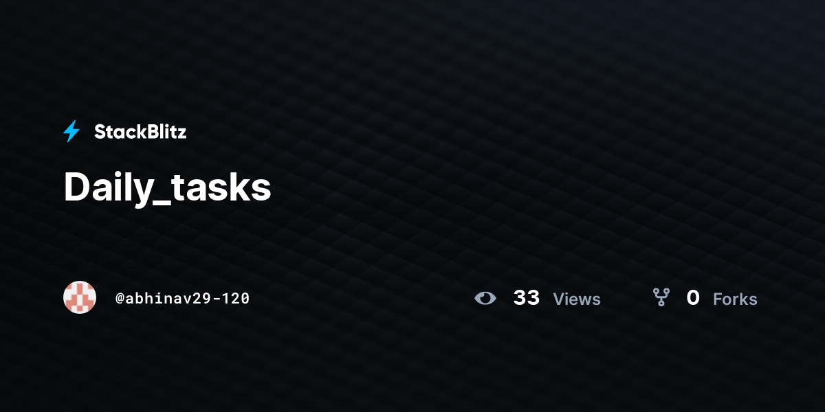 Daily_tasks - StackBlitz