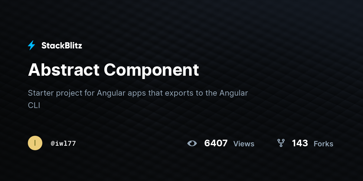 Abstract Component - StackBlitz