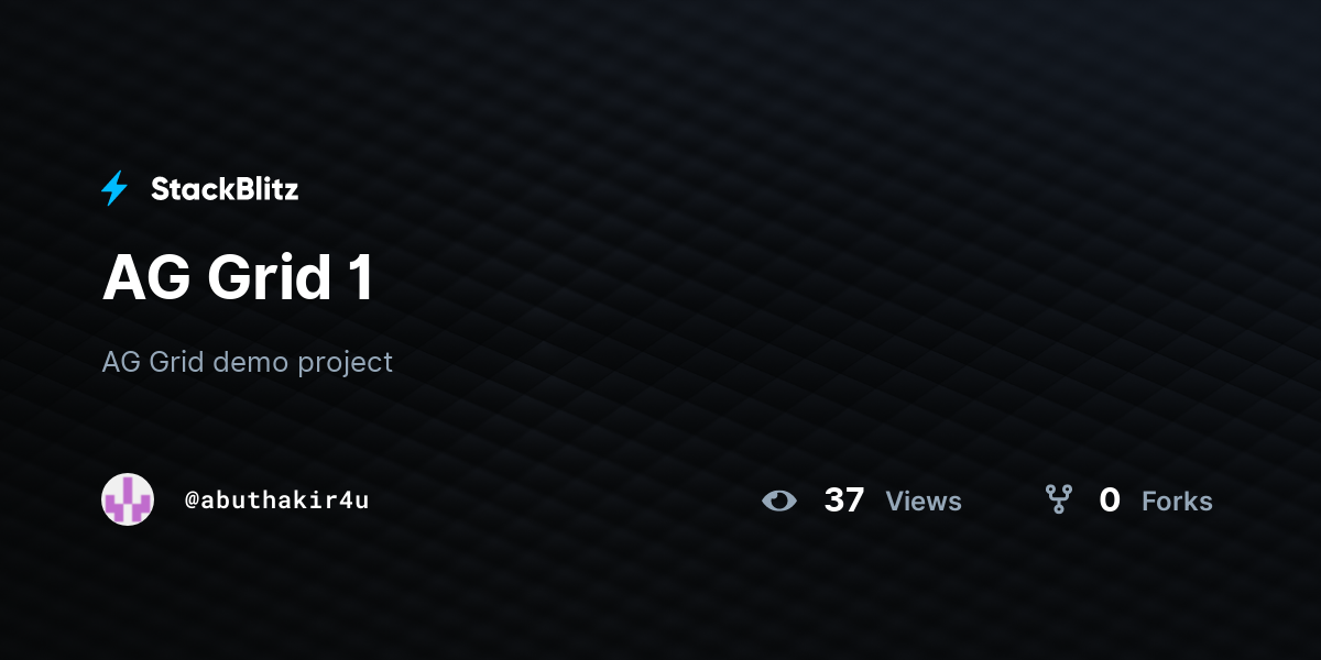 AG Grid 1 - StackBlitz