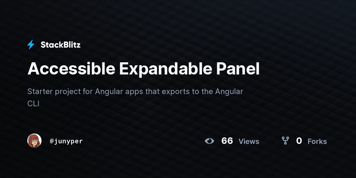 Accessible Expandable Panel - StackBlitz Accessible Expandable Panel - StackBlitz