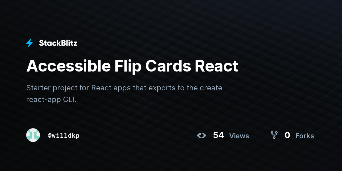 Accessible Flip Cards React - StackBlitz