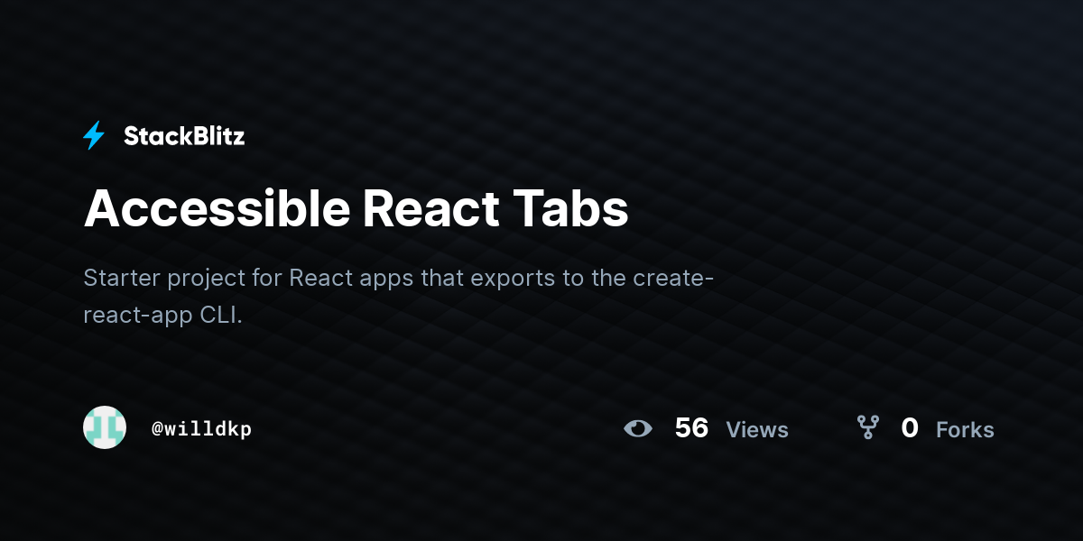 Accessible React Tabs Stackblitz