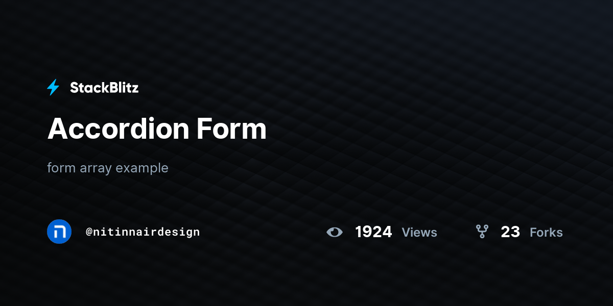 Accordion Form - StackBlitz