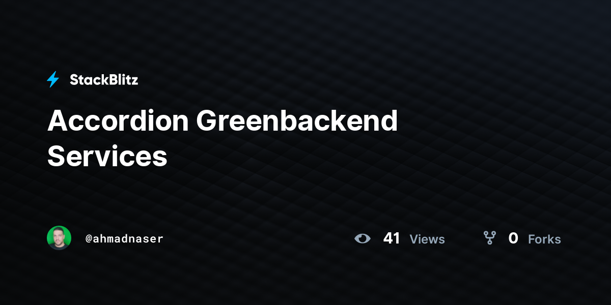 Accordion Greenbackend Services - StackBlitz