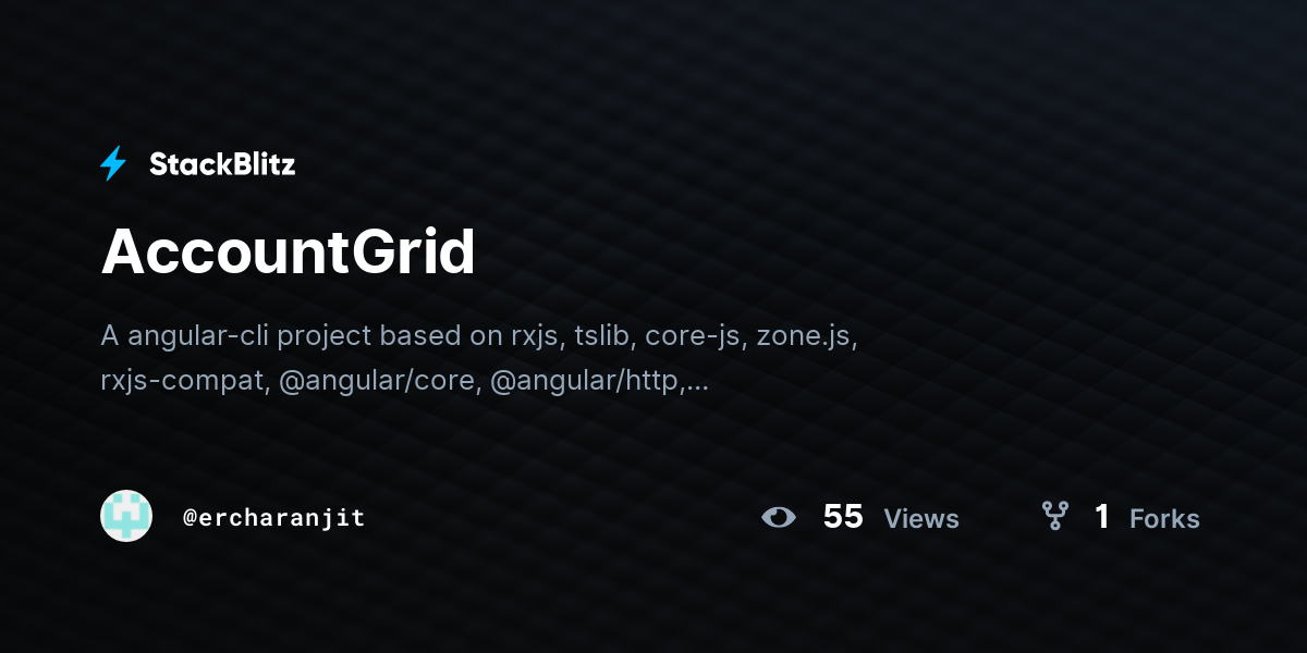 Accountgrid Stackblitz