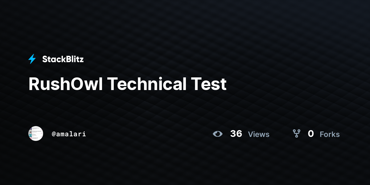 RushOwl Technical Test - StackBlitz