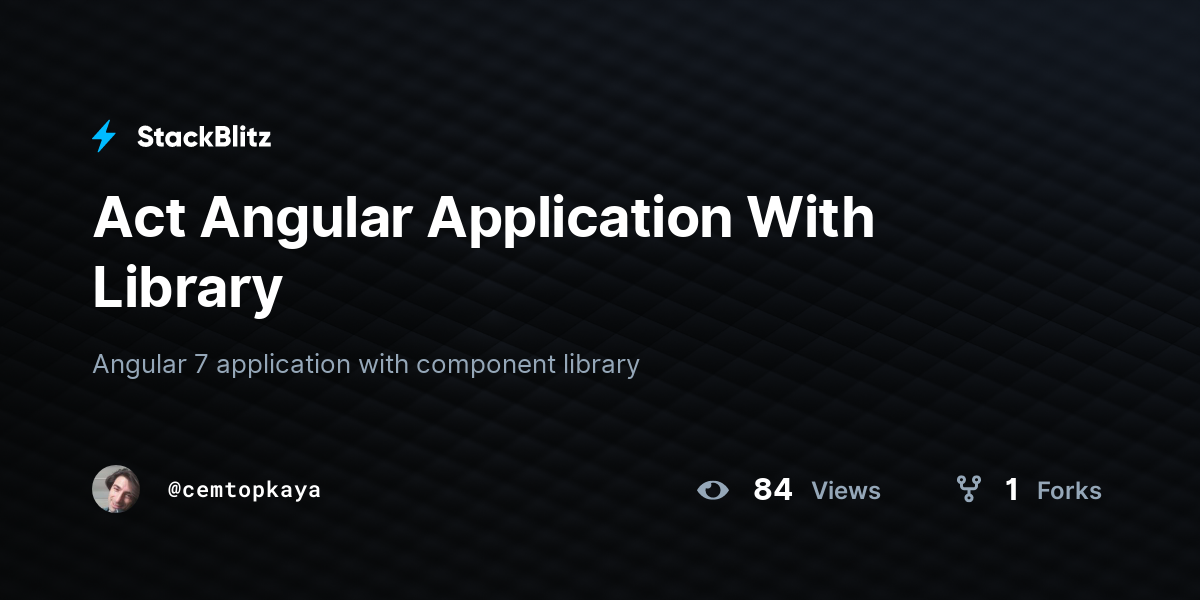 Act Angular Application With Library - StackBlitz