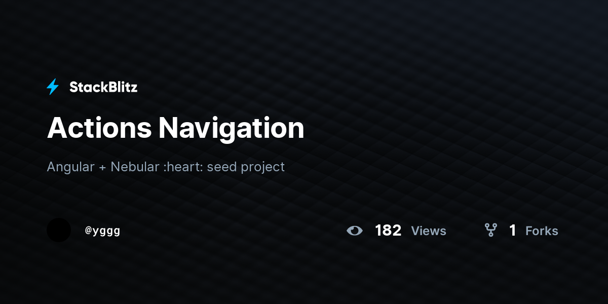 Actions Navigation - StackBlitz