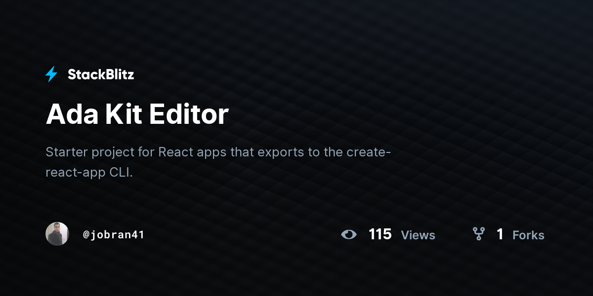 Ada Kit Editor - StackBlitz